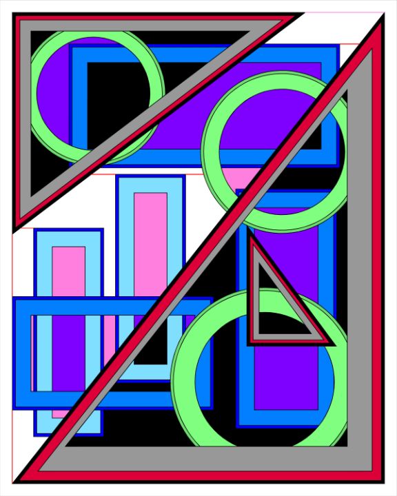 Circles, Rectangles, and Triangles - Abstract Digital Art by John R. L ...