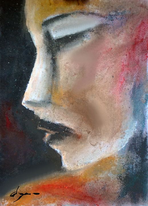 Dot and Head - Alejandro D - Paintings & Prints, Abstract, Collage - ArtPal