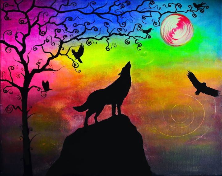 wolf - Alejandro D - Paintings & Prints, Abstract, Color - ArtPal