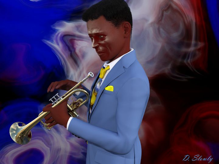 Miles Davis-Nothing But Blue - GalleryGazers - Digital Art & AI, People ...