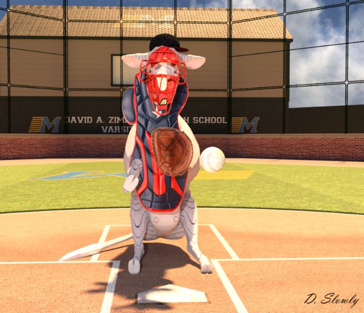 760-Cow Catcher, Play ball! - GalleryGazers - Digital Art, Sports ...