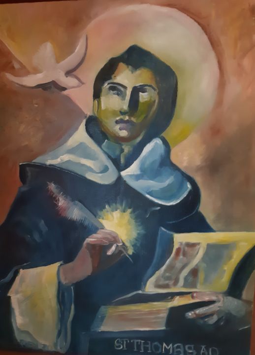 St Thomas Aquinas - Nils J Riedl - Paintings & Prints, Religion ...