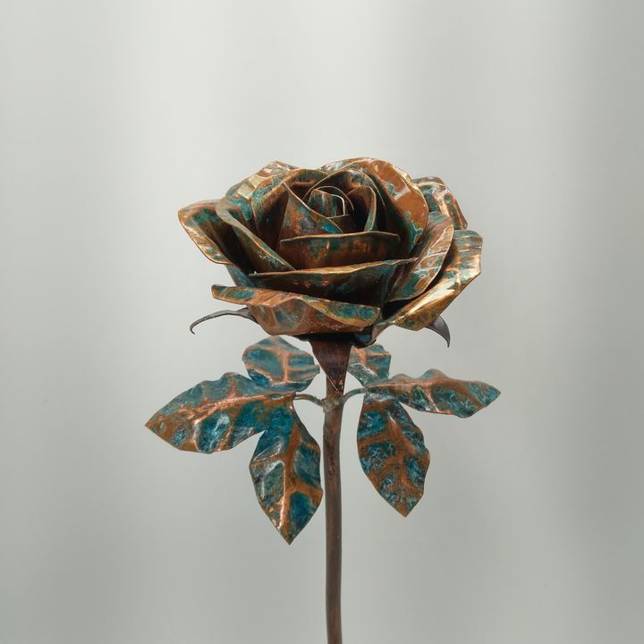 Copper Rose - Ryon Plock - Sculptures & Carvings, Flowers, Plants ...