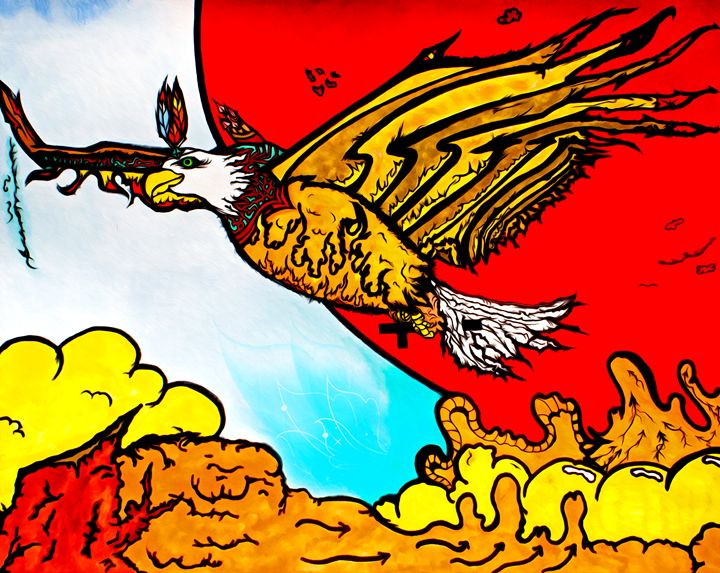 Eagle Self Portrait - Original Trippy Art - Drawings & Illustration ...