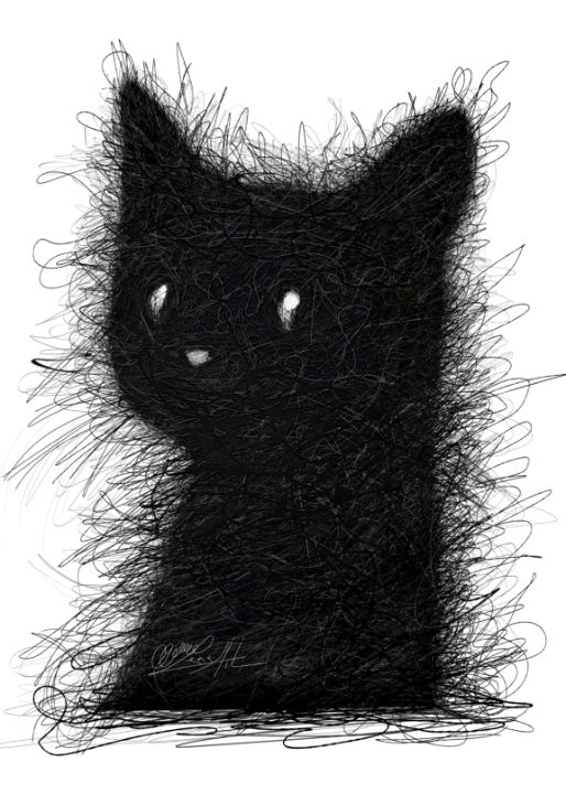 Whimsical Scribble Cat - Transparent - OLenaArt - Drawings ...