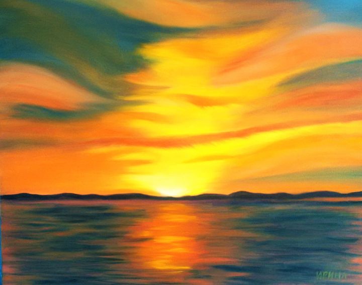 Sunset in Newfoundland - Abstract Flowers - Paintings & Prints ...