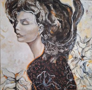 Ella y el gato - Ana Leon pinturas - Paintings & Prints, People ...