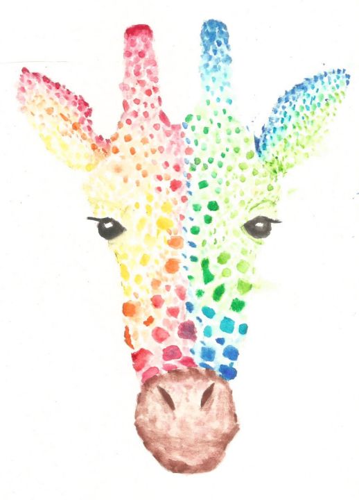 Two Sided Giraffe - Artistic Oasis - Paintings & Prints, Animals, Birds ...