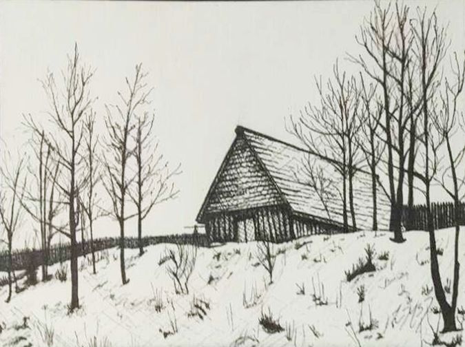 Duncarron in the Snow - Pen drawing - LDMcDade - Drawings ...