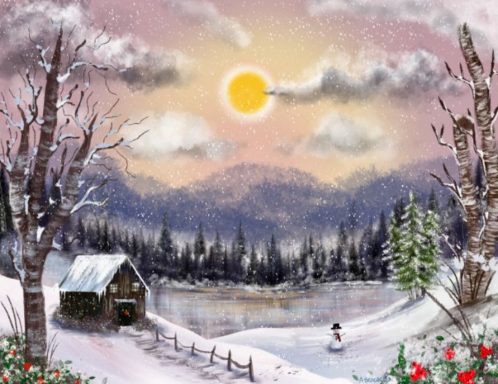 Sunny Snowman - Original Digitals - Digital Art & AI, Landscapes ...