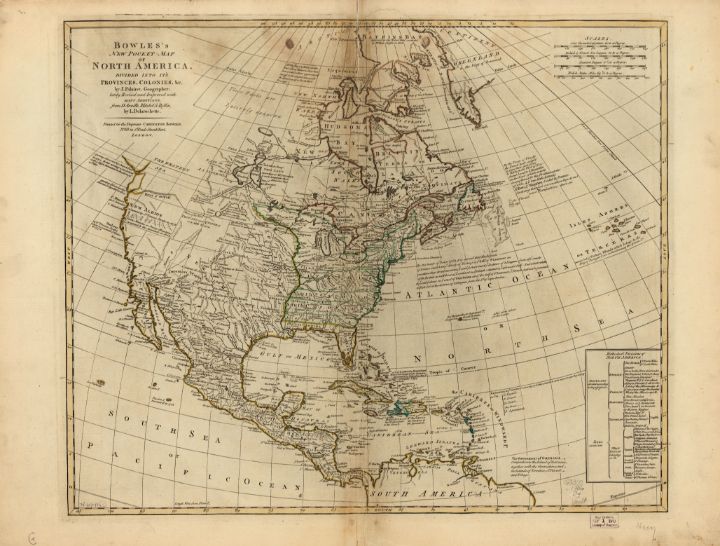 Bowles's new pocket map of North Ame - Classical Artworks Bay ...