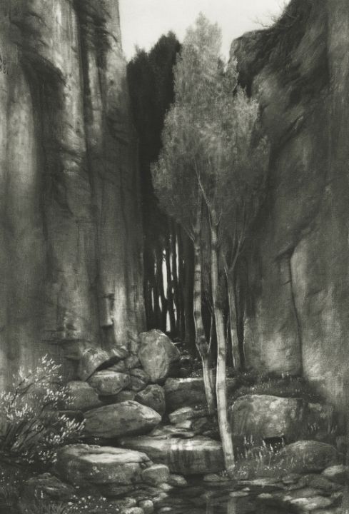 Spring in the rock gorge - Classical Artworks Bay - Paintings & Prints ...