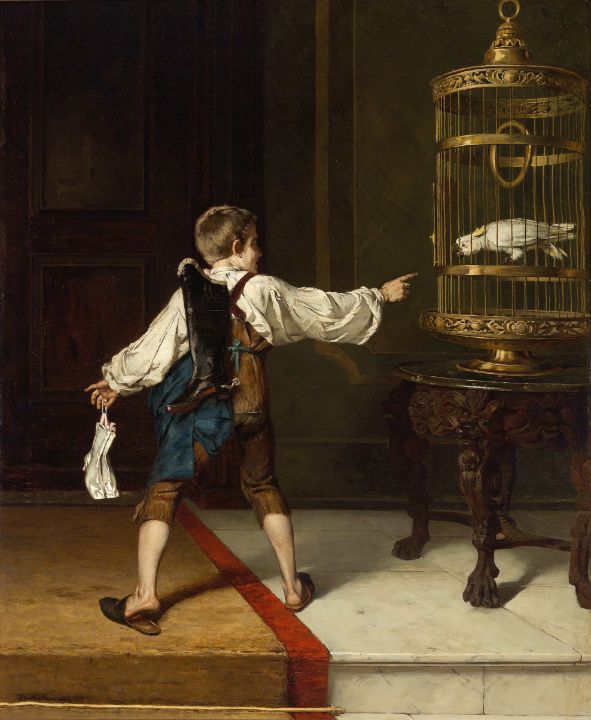 Shoeshine boy and cockatoo - Classical Artworks Bay - Paintings ...