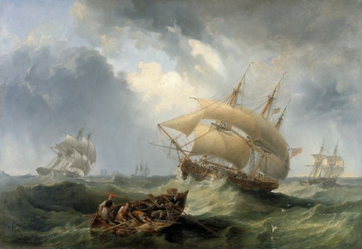 Shipping in the Open Sea - Classical Artworks Bay - Paintings & Prints ...