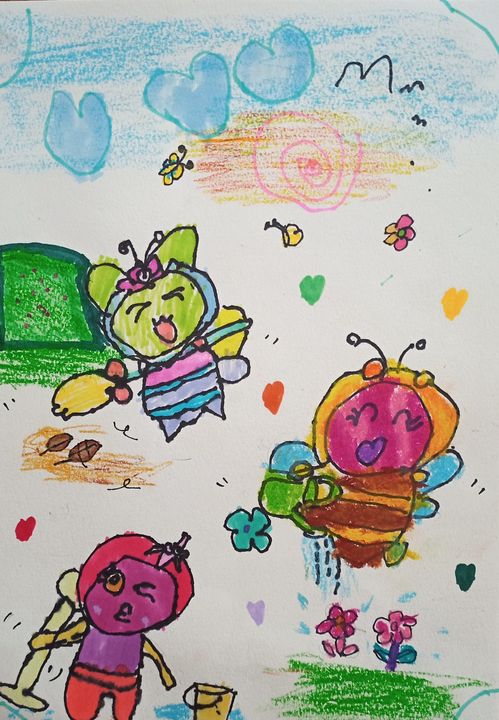 Work with Bees - Athena - Drawings & Illustration, Childrens Art, Other ...