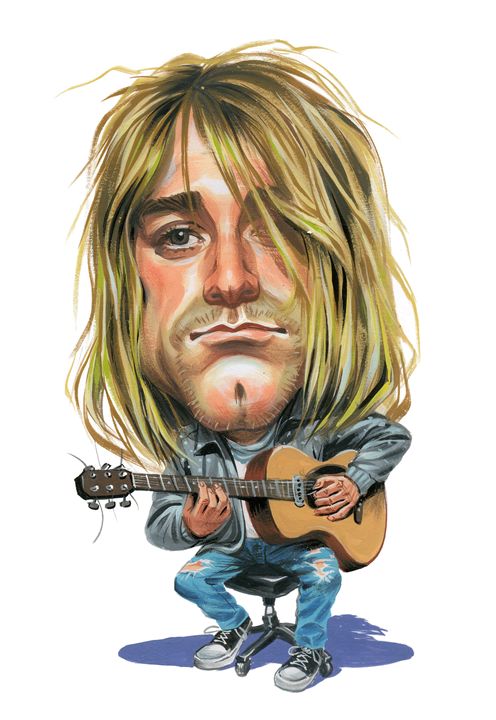 Caricature of Kurt Cobain - eakart - Paintings & Prints, Entertainment ...