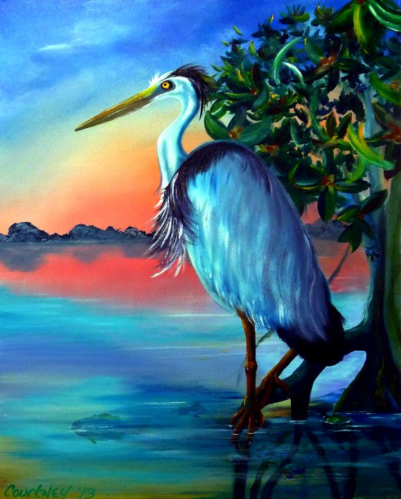Fred the Heron - American Artist & Author Kris Courtney - Paintings ...