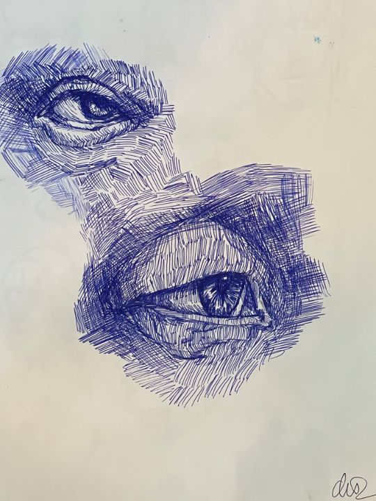 Crosshatch Eyes - Art by O - Drawings & Illustration, People & Figures ...