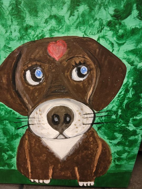 Cute little dog - One of a kind folkart hand paintings - Paintings ...