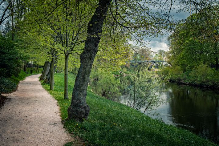 Park Path by River with Bridge - Czajnikolandia - Photography ...