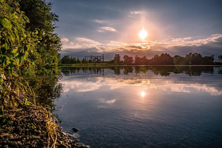 Evening sun over the lake - by Photoart-Naegele - Photography, Places ...