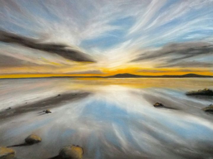 Sunset At Powfoot - John Currie Pastel Art - Paintings & Prints ...