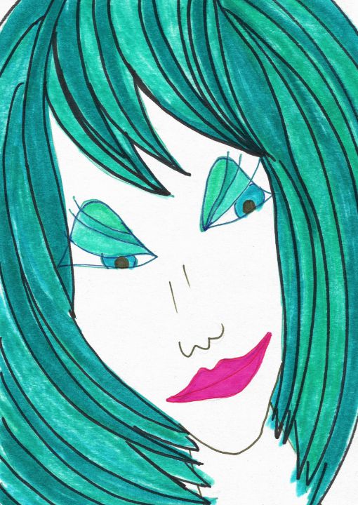 'Miss Aqua Blue' - Geree's Gallery - Paintings & Prints, Abstract ...