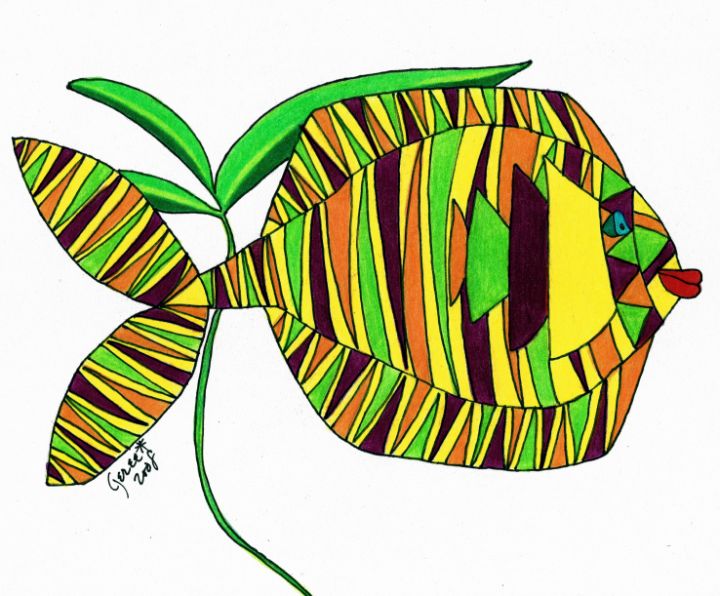 Tony Tiger Fish - Geree's Gallery - Paintings & Prints, Abstract, Color ...