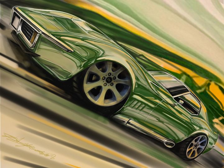 Borealis Effect 69 Corvette - Sammy James Studio - Paintings & Prints ...