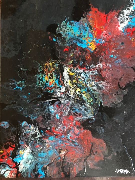 Fighting Darkness - AMY MIKOLAJCZYK - Paintings & Prints, Abstract ...