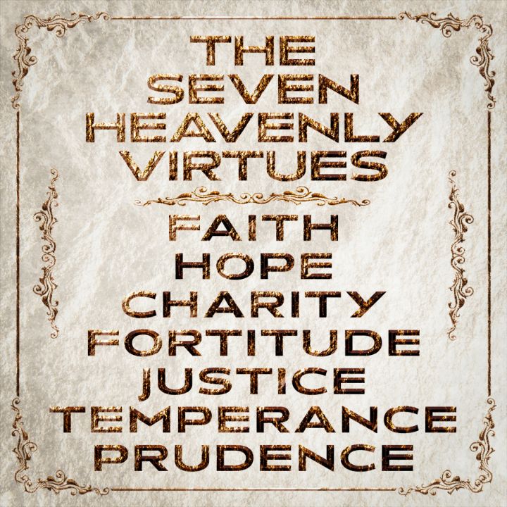 The Seven Heavenly Virtues Ah ramond Corinth Digital Art AI