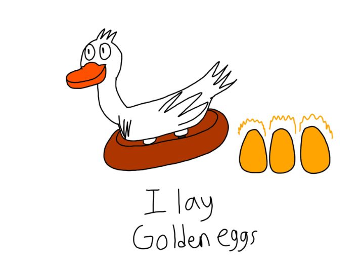 I lay golden eggs Goose - Samantha's art designs - Drawings ...