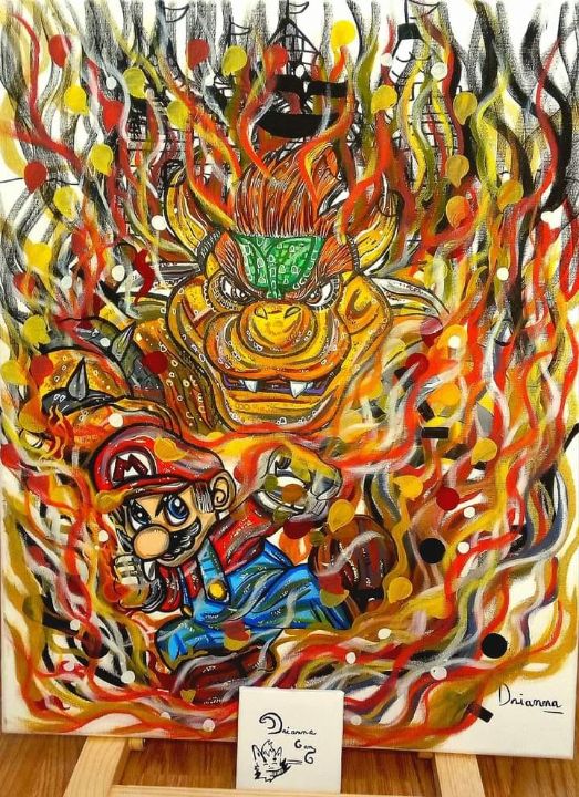 How To Draw Bowser And Mario Fighting