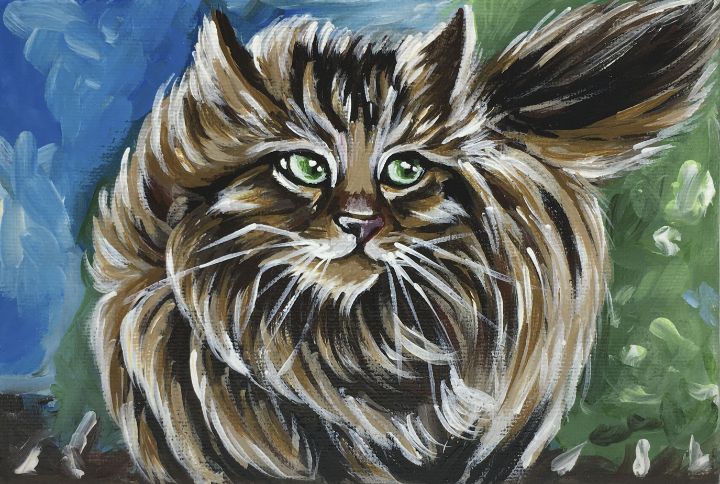 Forest Cat Painting - Rad Kuzma - Paintings & Prints, Animals, Birds ...