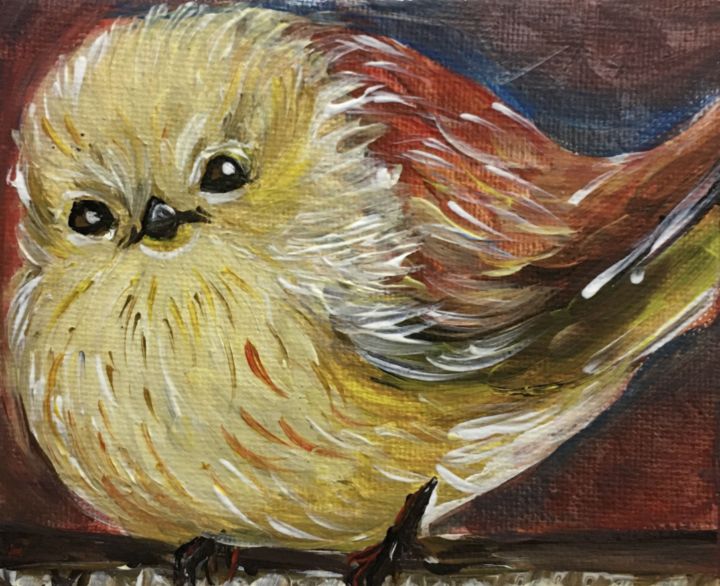 Cute Little Thick Bird Acrylic Paint - Rad Kuzma - Paintings & Prints ...