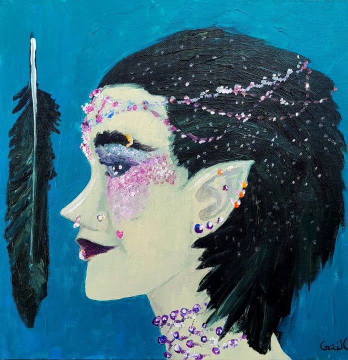 Lady Crow - Gail Cali - Paintings & Prints, Fantasy & Mythology ...