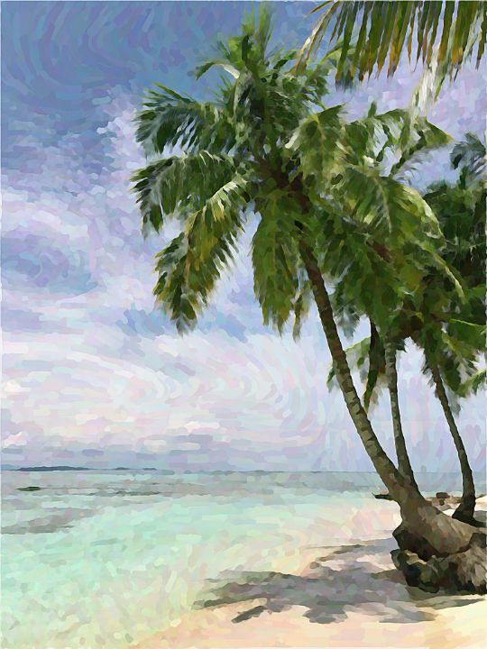 Tropical Beach Scene - TRS Digital Designs - Digital Art & AI ...
