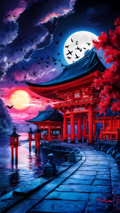 Twilight Serenity: A Japanese Dreams - Artistic Palette - Digital Art ...