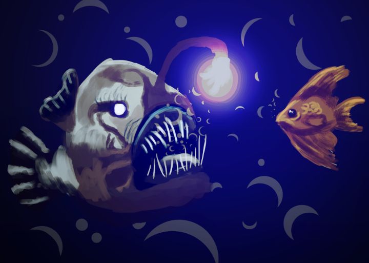 The Light in the dark sea - Emillé Opperman - Digital Art & AI, Animals ...