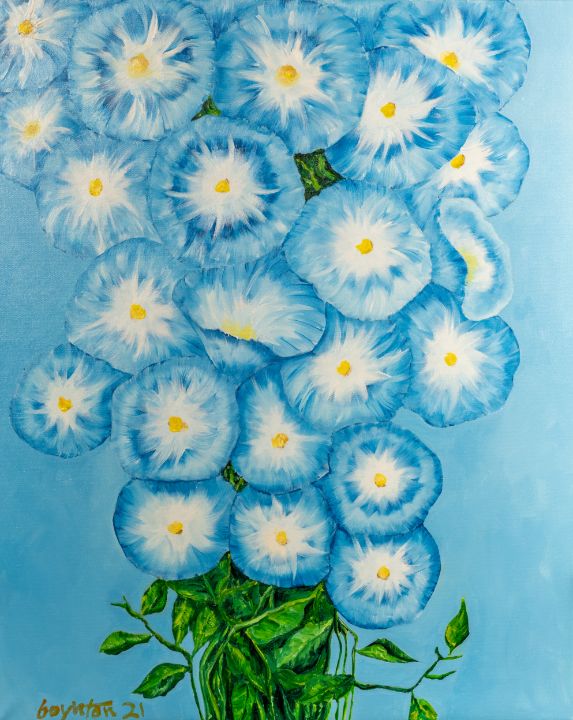 Blue Flowers - bill boynton - Paintings & Prints, Flowers, Plants ...
