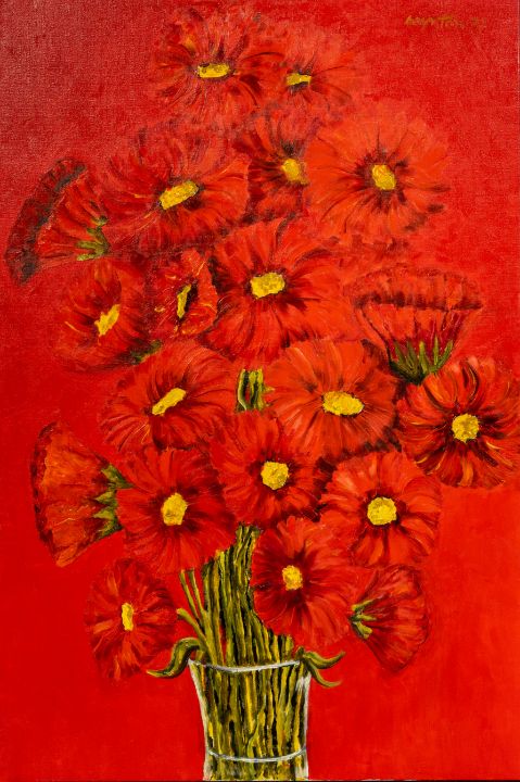 Red Floral - bill boynton - Paintings & Prints, Flowers, Plants ...
