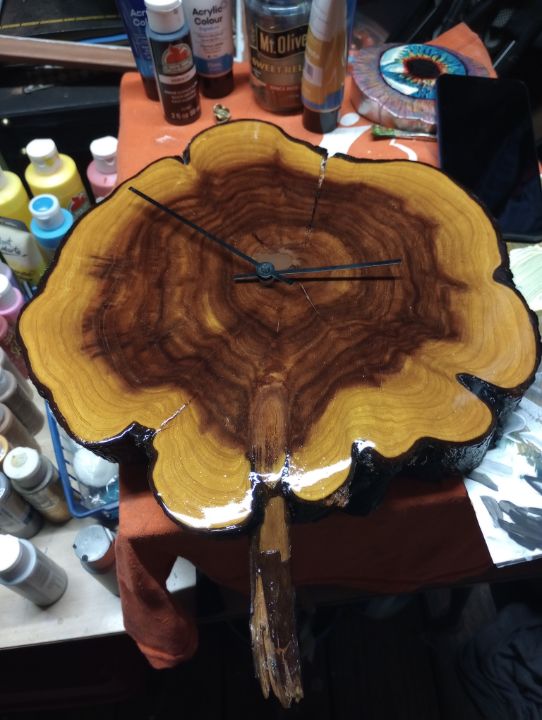 Handmade Cedar Clock...3" thick - Art by Dusty - Crafts & Other Art ...