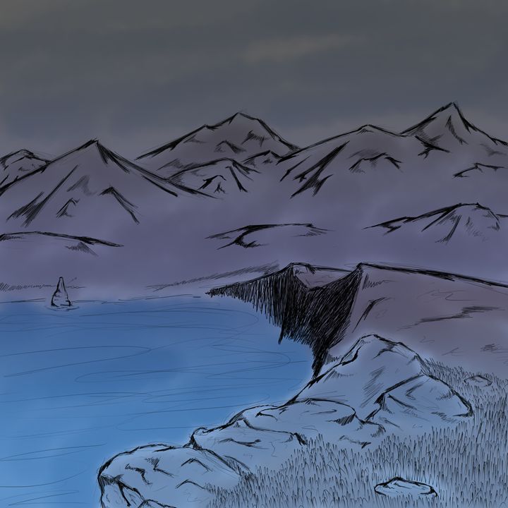 Mountains Sketch - Tim McLaughlin Jr - Digital Art & AI, Landscapes ...