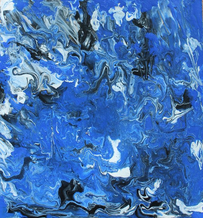 Blue acrylic pour abstract - EmmaKay's Creations - Paintings & Prints ...