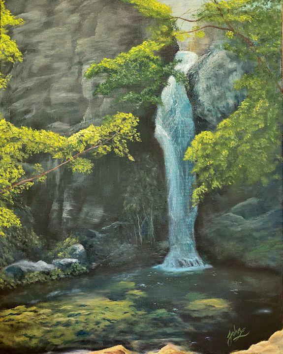 Costa Rica Waterfall - Oils by John - Paintings & Prints, Landscapes ...