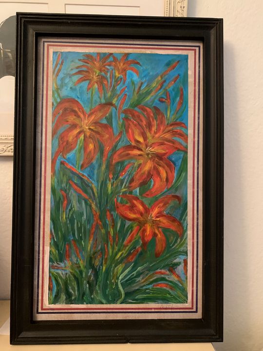 Variegated Wine Lilies - Michelle Boyle Art - Paintings & Prints ...