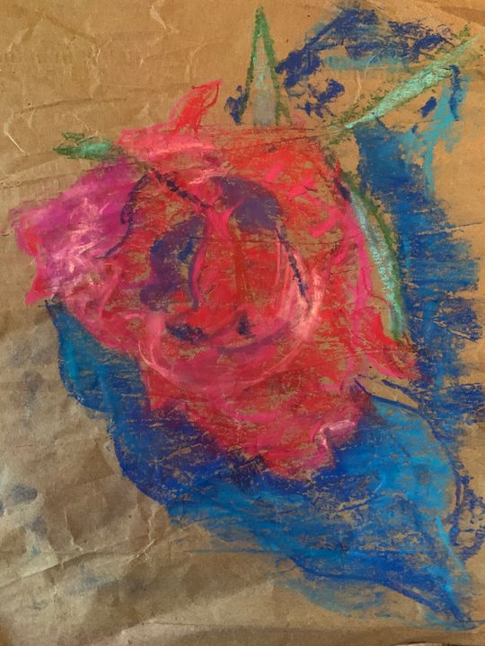 Pastel Red Rose - Michelle Boyle Art - Drawings & Illustration, Flowers ...