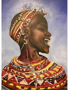 Masai woman - samuel mpatio partangu - Paintings & Prints, Ethnic ...