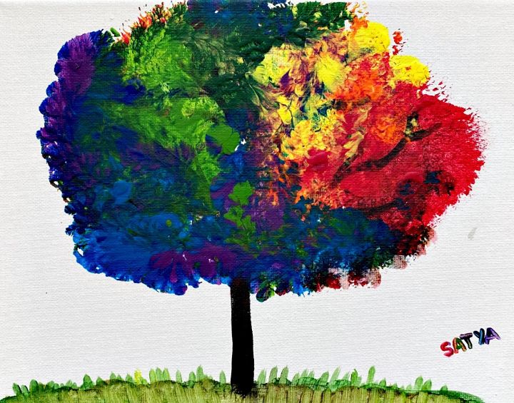 Colourful Tree - Satya C - Paintings & Prints, Flowers, Plants, & Trees ...
