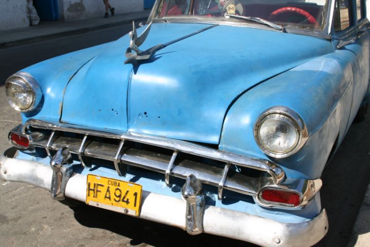 Classic Car in Cuba - Blue - Michigan Waterfalls - Photography, Places ...